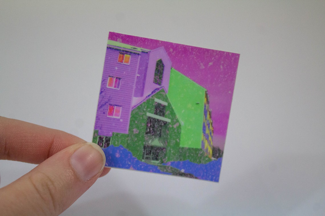 Colorblock Building Sticker Kawaii Sticker Scrapbook, Journal, Laptop ...