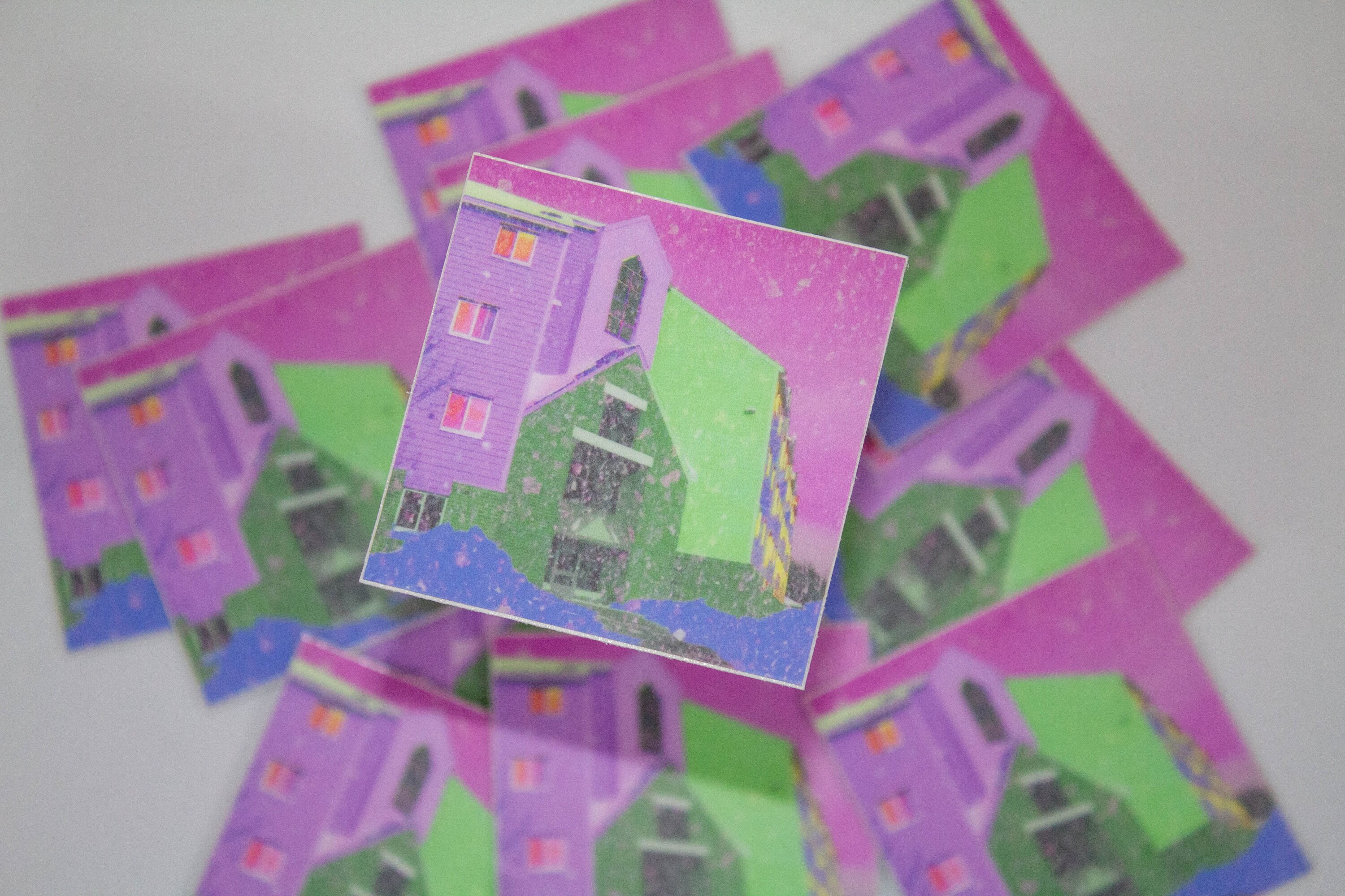 Colorblock Building Sticker Kawaii Sticker Scrapbook, Journal, Laptop ...