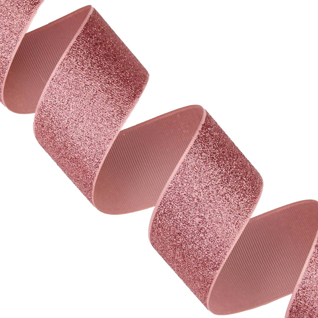 Rose Gold Glitter Grosgrain Ribbon - Mess Free - 5yd Roll - Etsy