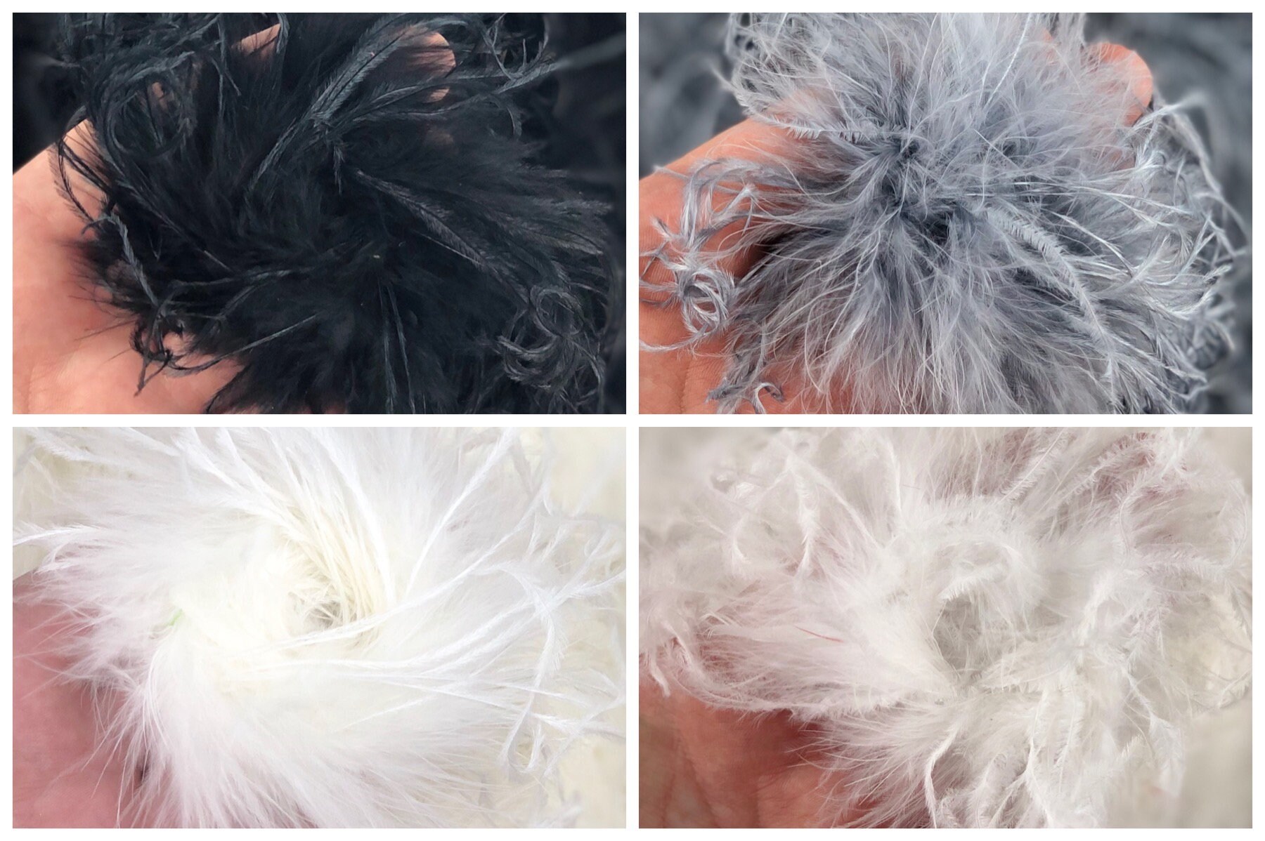 Ostrich Feather Puffs Black and White QTY: 1 Puff - Etsy