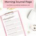 Morning Journal Page | Printable Journal Pages | Self Care Journal ...