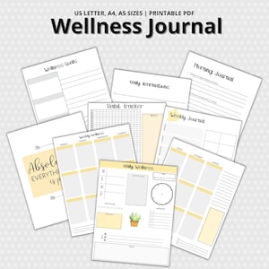 Wellness Journal Pages | Wellness Planner Printable | Wellness Planner ...
