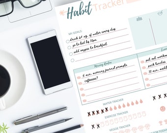 Self Care Daily Habit Tracker - Etsy