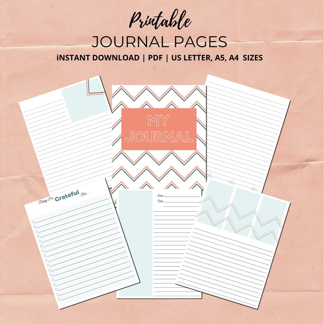 Journal Pages Bundle | Printable Journal | Instant Download - Etsy