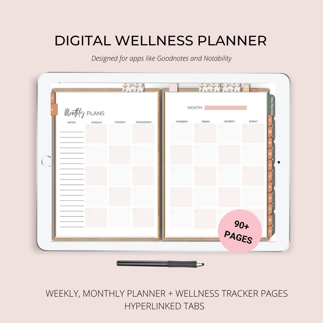 Digital Wellness Planner | Fitness Planner Digital | Goodnotes Wellness ...