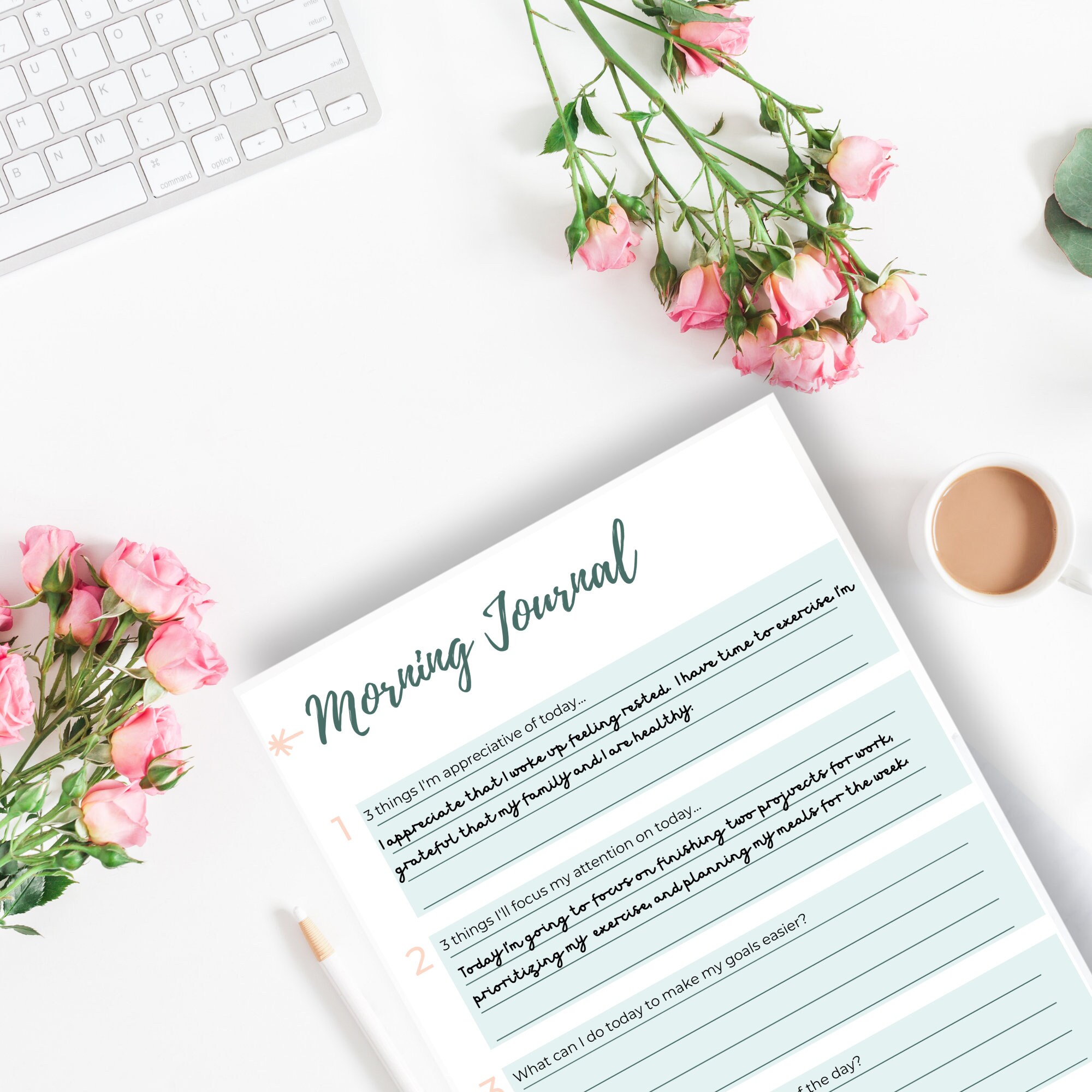 Morning Journal Page Printable Journal Pages Self Care Journal Daily ...