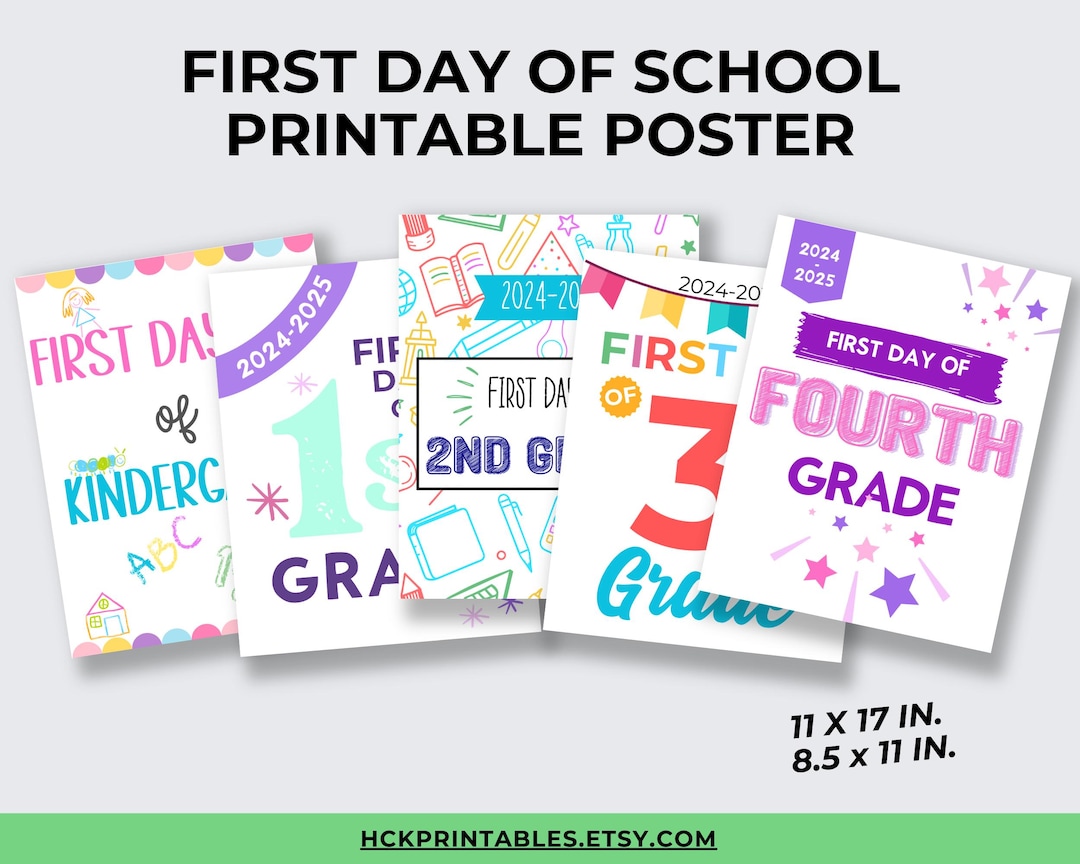 First Day of School Poster, First Day of School Sign Printable, Social ...
