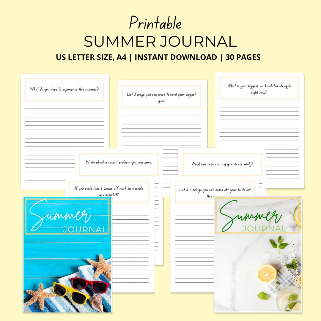 Summer Journal | Printable Journal Prompts | Summer Journal Prompts ...