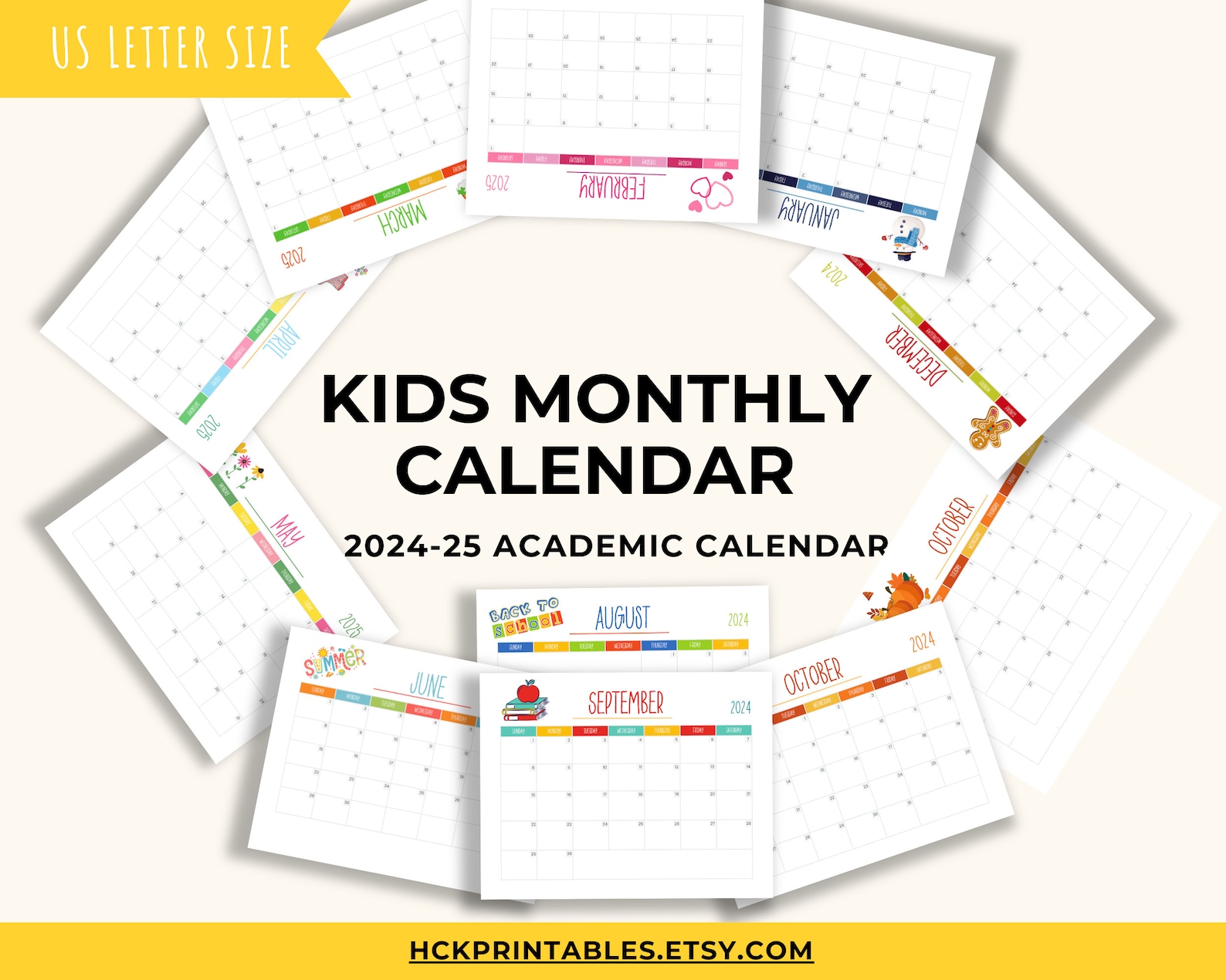 2024-2025 Academic Calendar, Kids Calendar, Family Calendar, Classroom ...