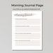 Morning Journal Page | Printable Journal Pages | Self Care Journal ...