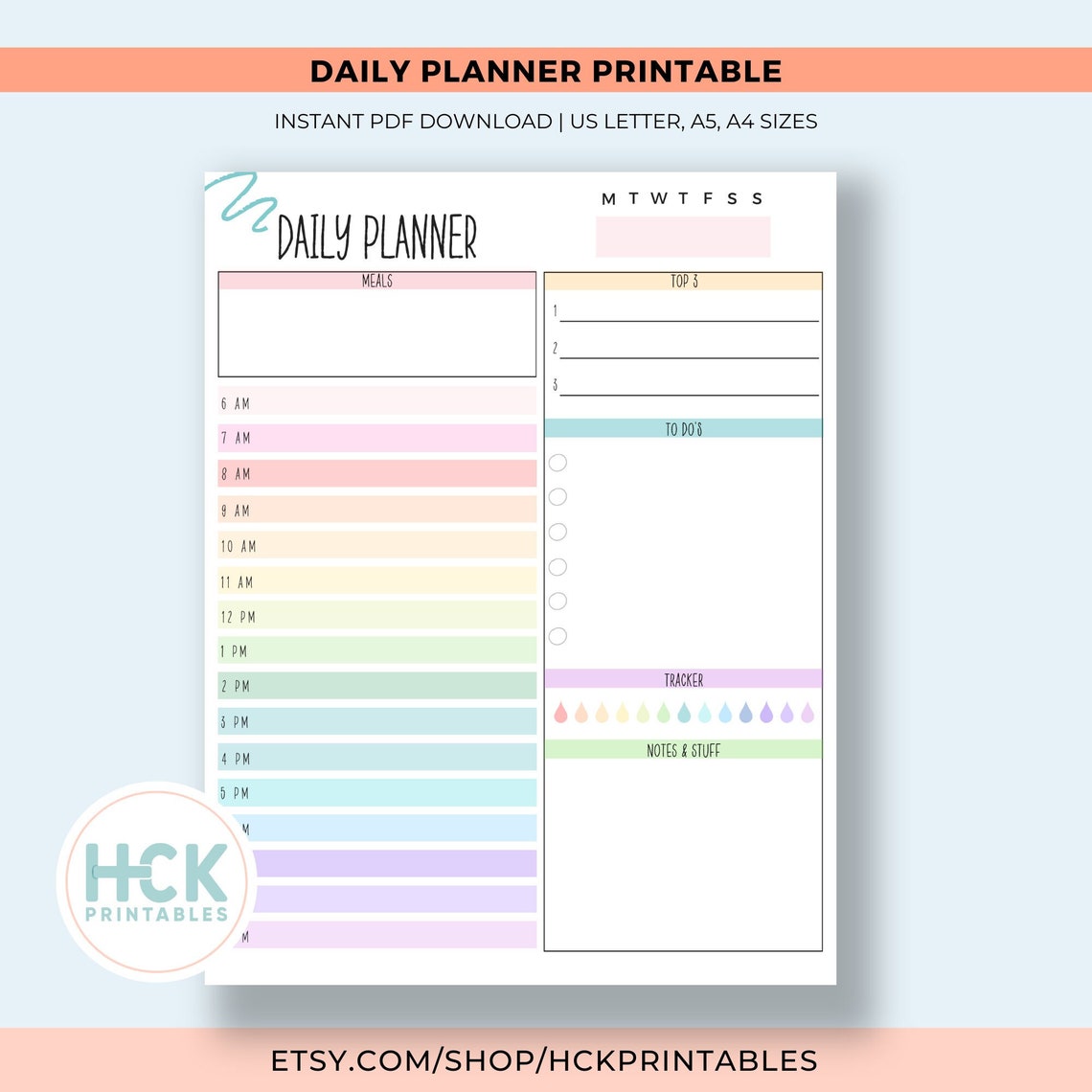 Daily Schedule Printable A5 Undated Daily Planner Daily - Etsy