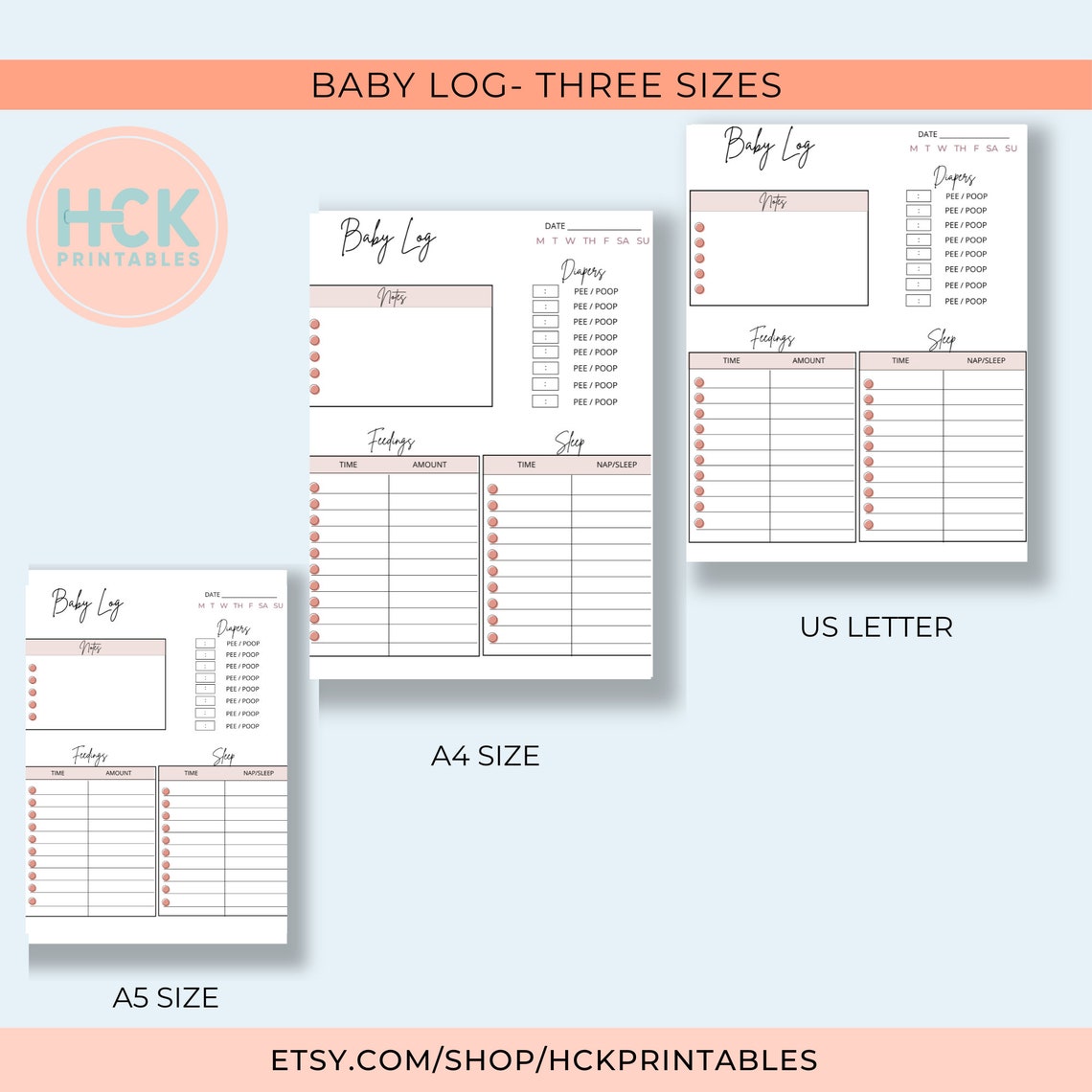 Printable Baby Log Baby Tracker Newborn Baby Care Log Baby Activity Log ...