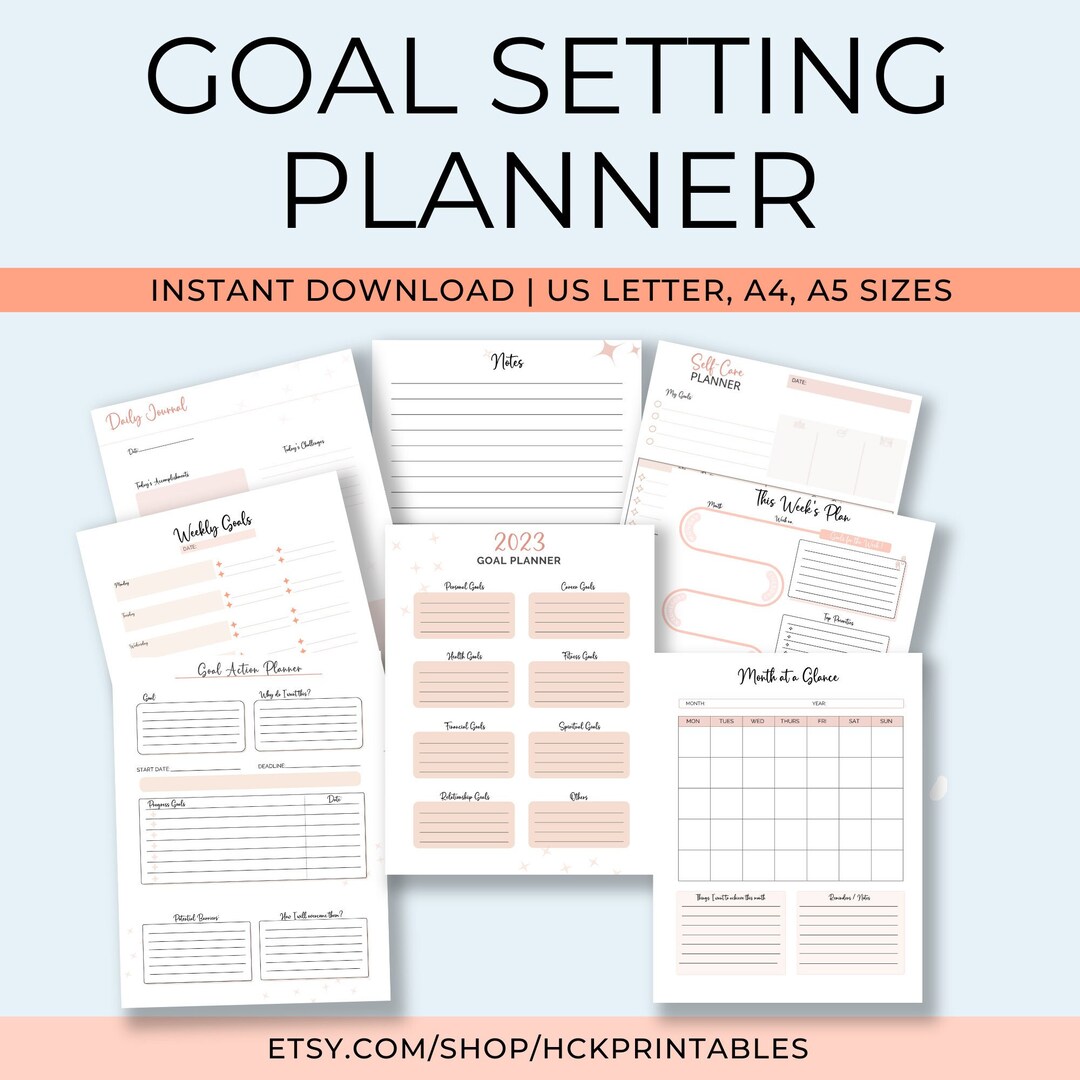 Monthly Goal Planner | Motivation Planner | Weekly Goal Planner | Goal ...