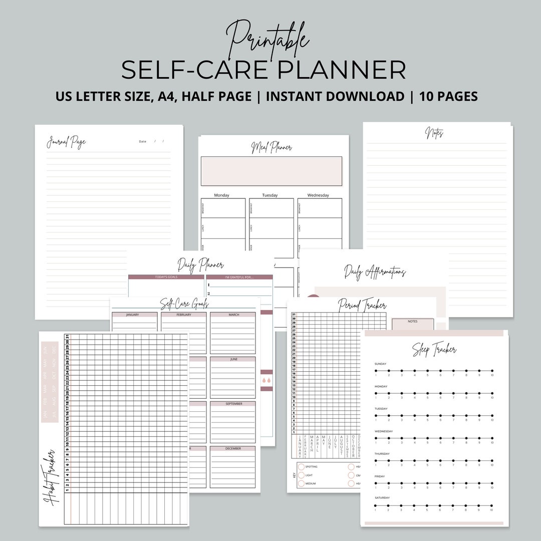 Self-care Planner Self-care Journal Printable Wellness - Etsy