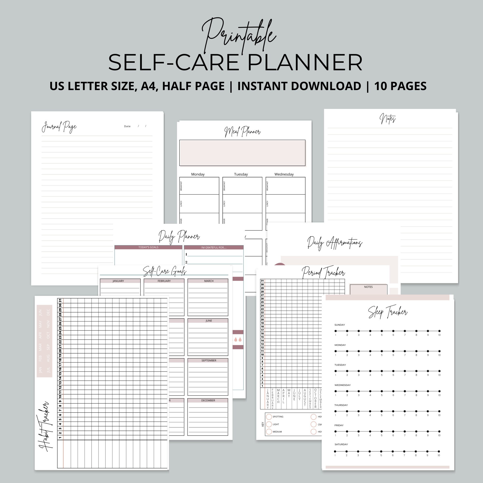 Self-care Planner Self-care Journal Printable Wellness - Etsy