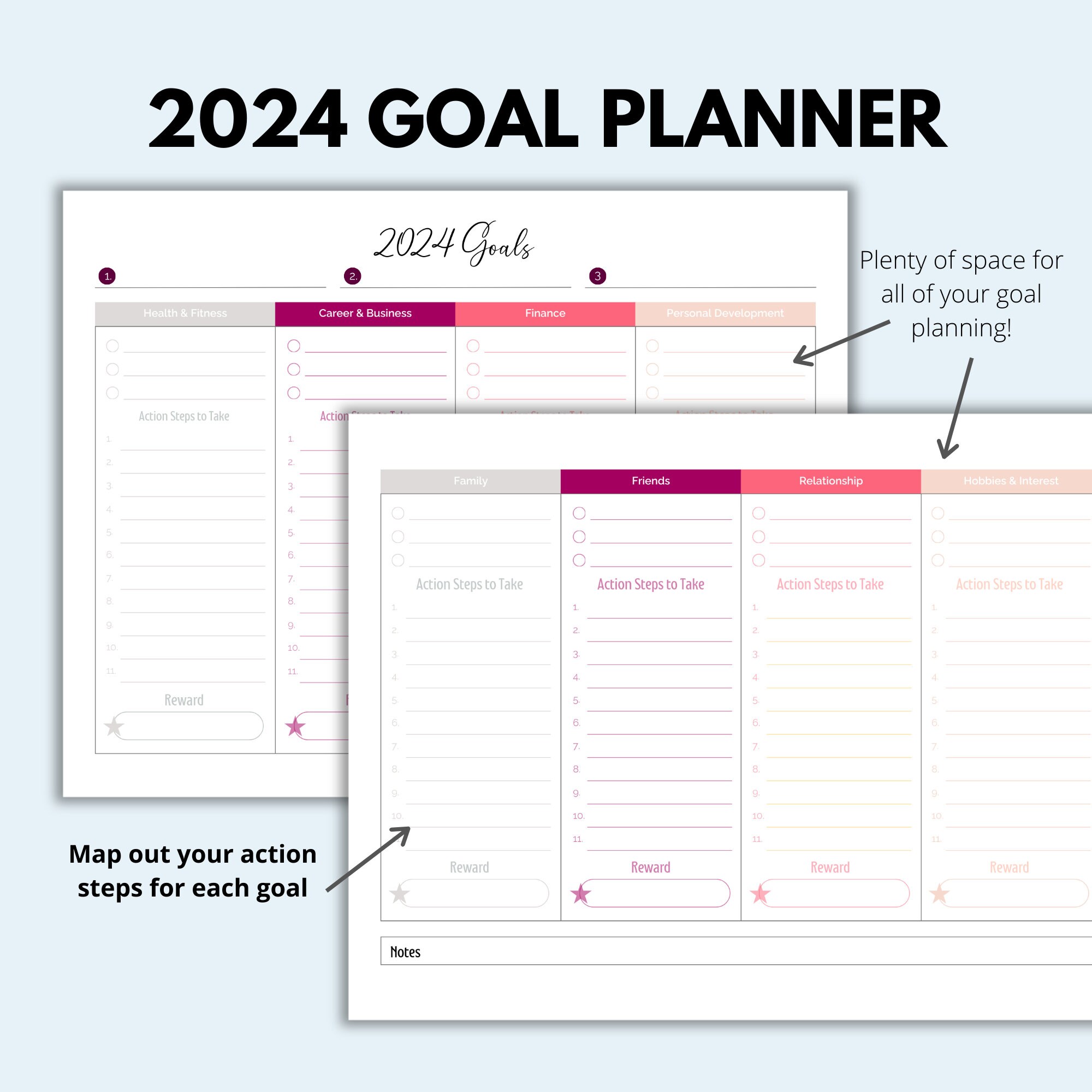 Habit Tracker Printable Goal Planner Weekly Habit Tracker Monthly Habit ...