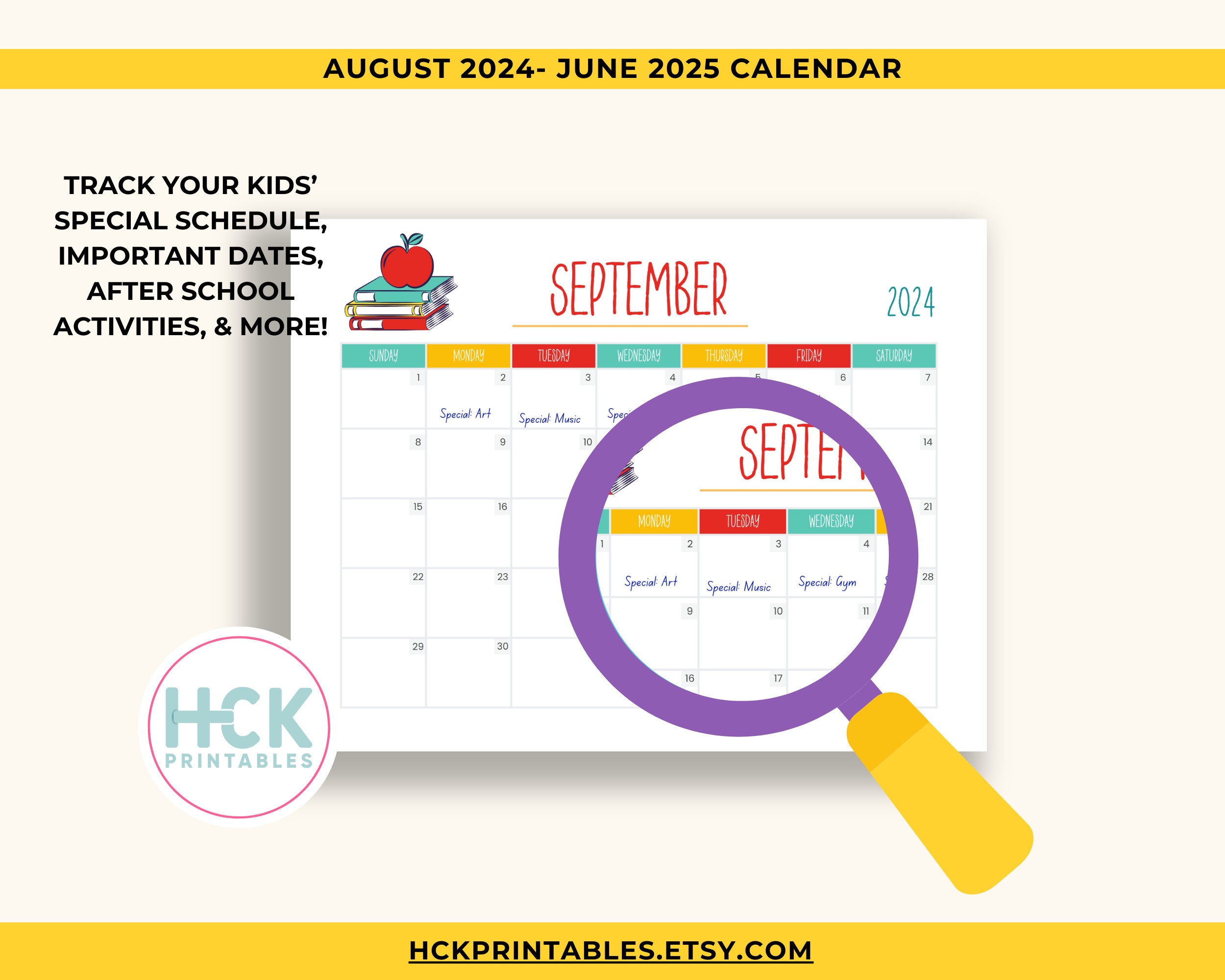 2024-2025 Academic Calendar, Kids Calendar, Family Calendar, Classroom ...