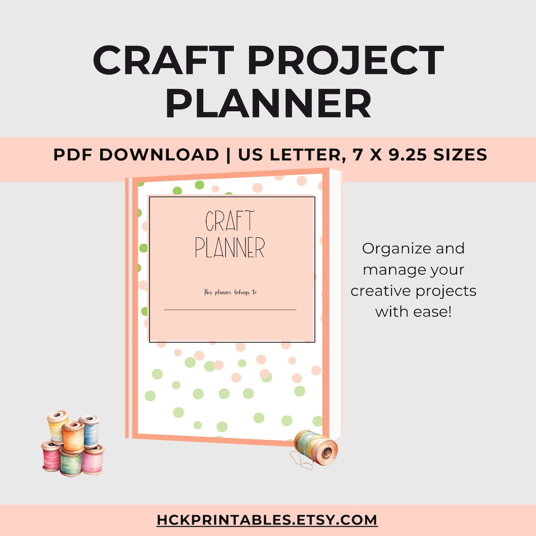 Craft Project Planner, Project Planner, Printable Craft Planner, Sewing ...