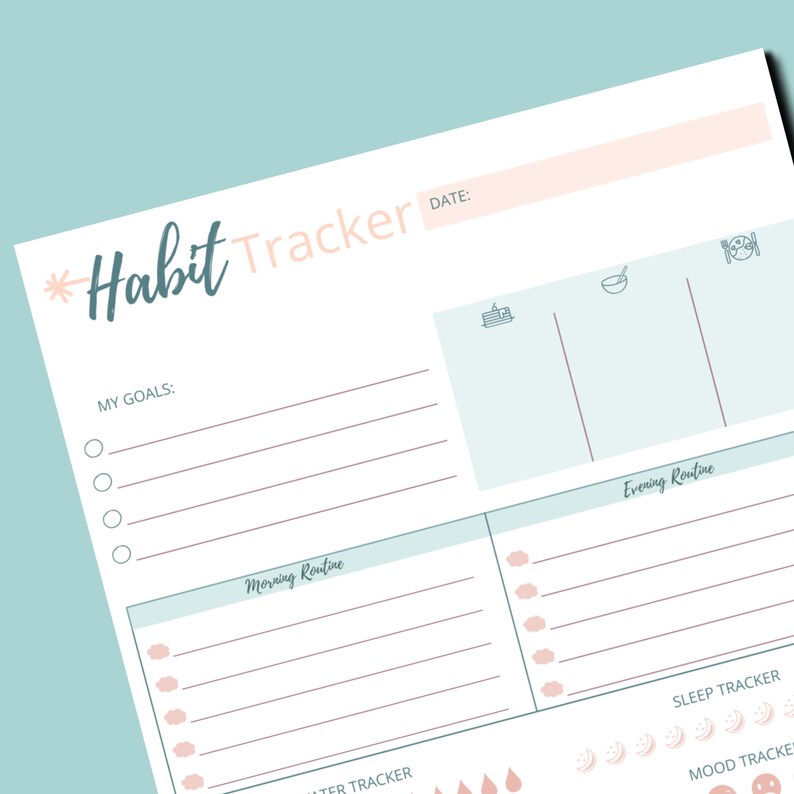 Daily Habit Tracker | Habit Tracker Printable| Self Care Journal ...