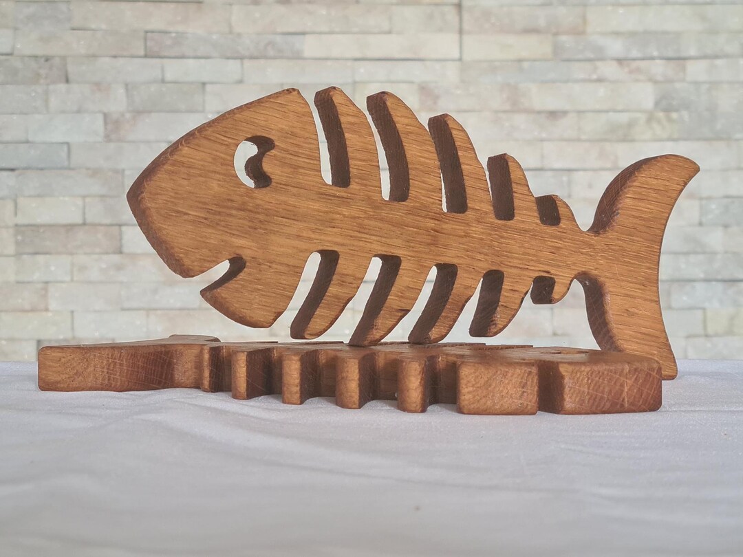 Wooden Fish. Small Decorative Fish Skeleton. Original and Unique ...