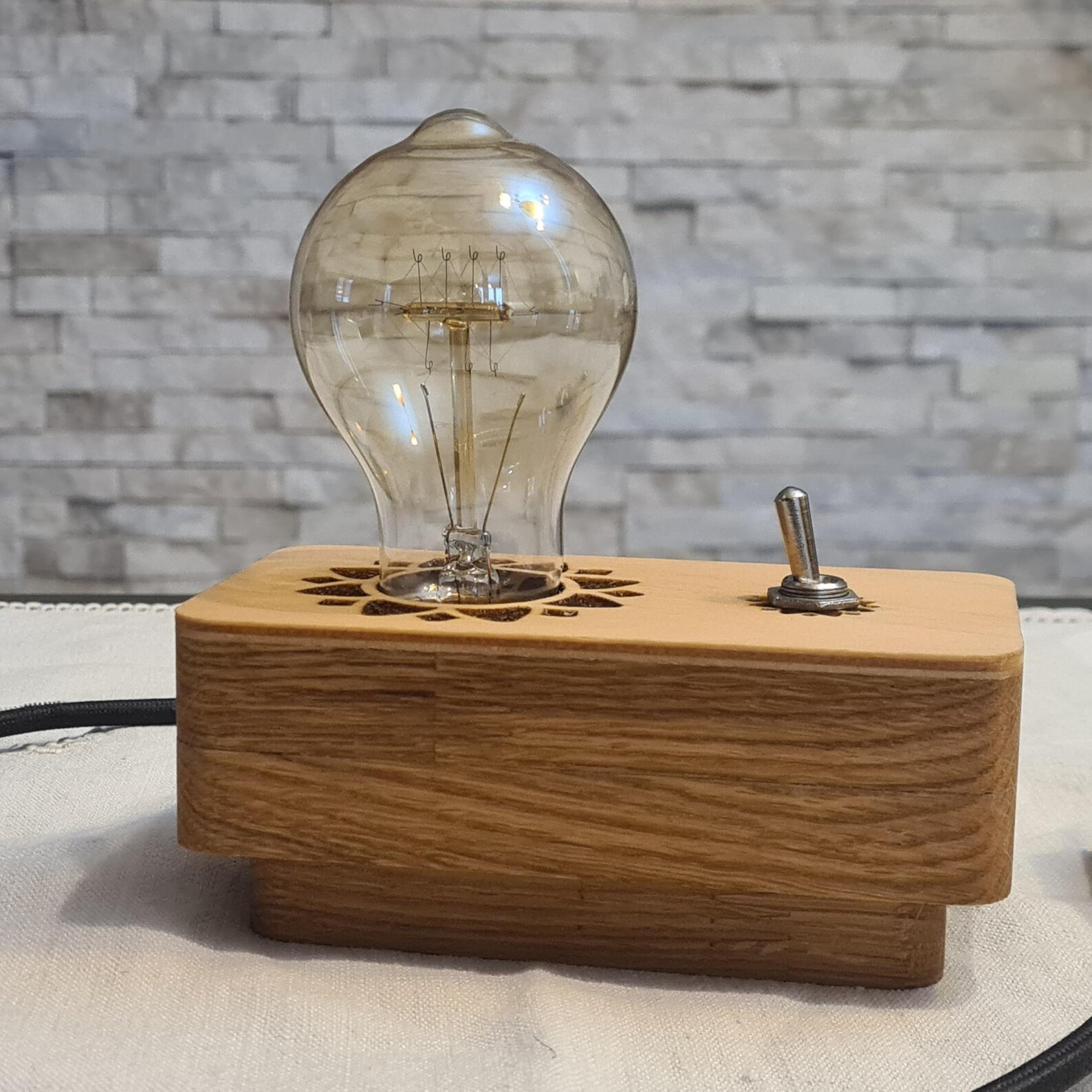 Small Wooden Lamp Wooden Desk Lamp Table Lamp Industrial - Etsy