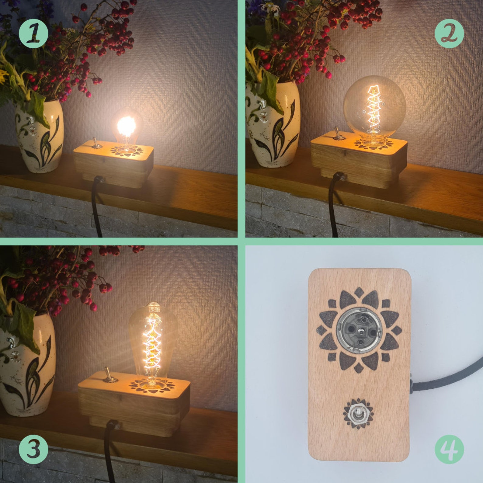 Small Wooden Lamp Wooden Desk Lamp Table Lamp Industrial - Etsy