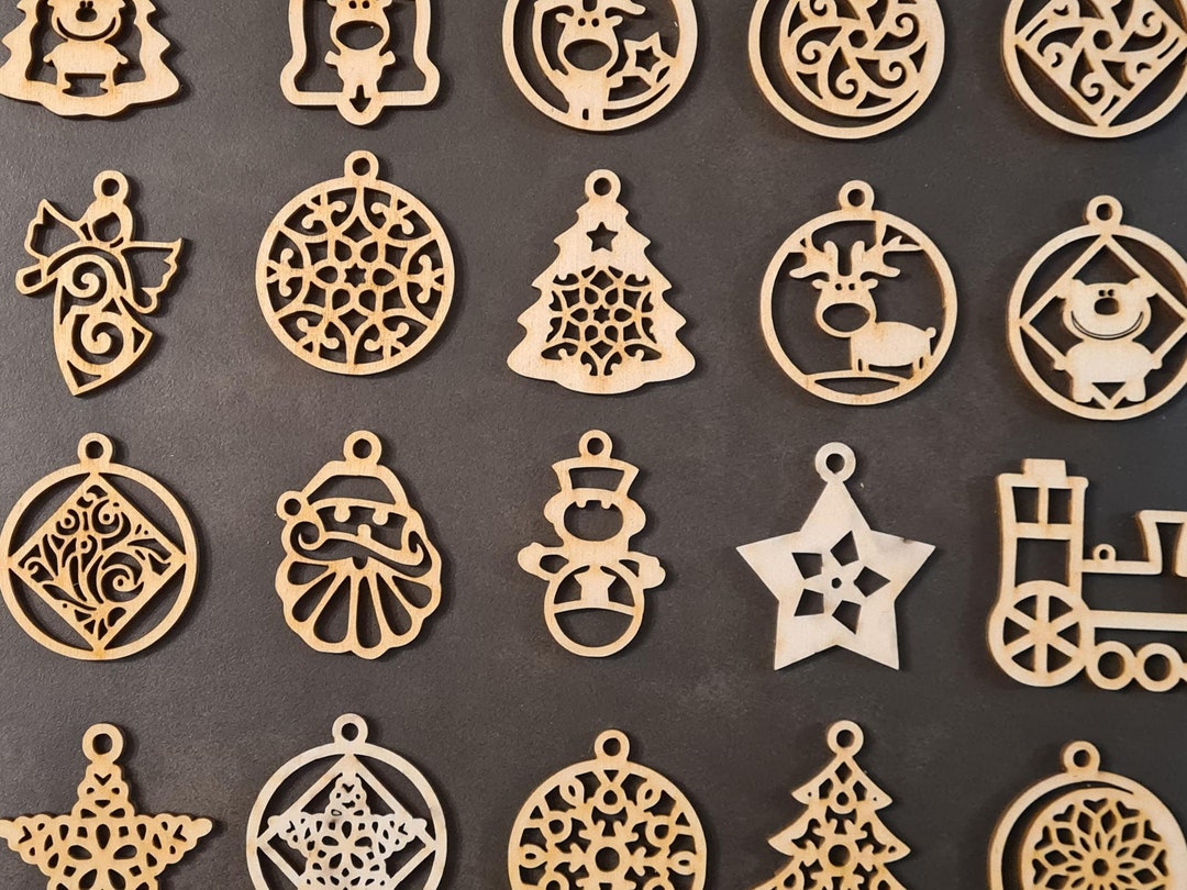 20 Laser Cut Wooden Christmas Ornaments. Original Christmas Decoration ...