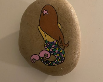 Mermaid- Hand Painted Rock - Etsy