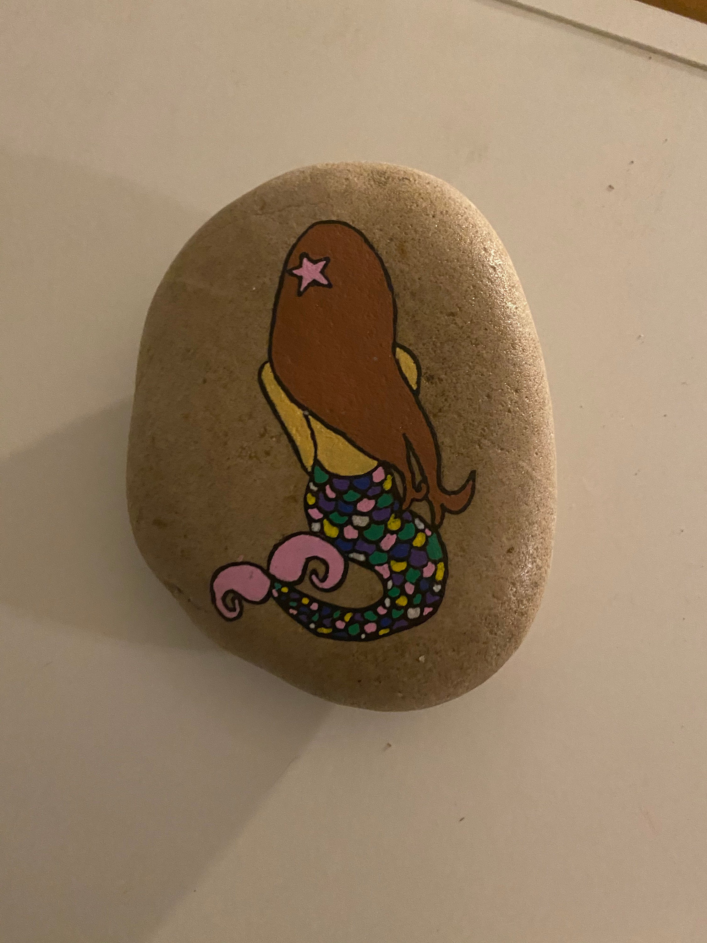 Mermaid Painted Rock - Etsy