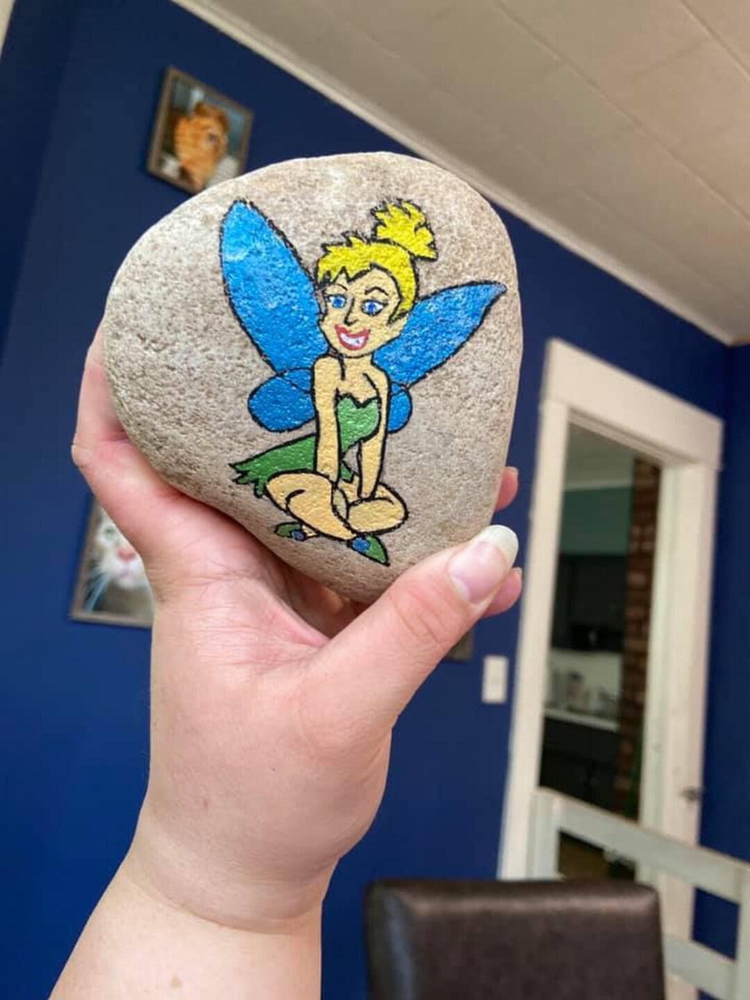 Tinkerbell Painted Rock - Etsy
