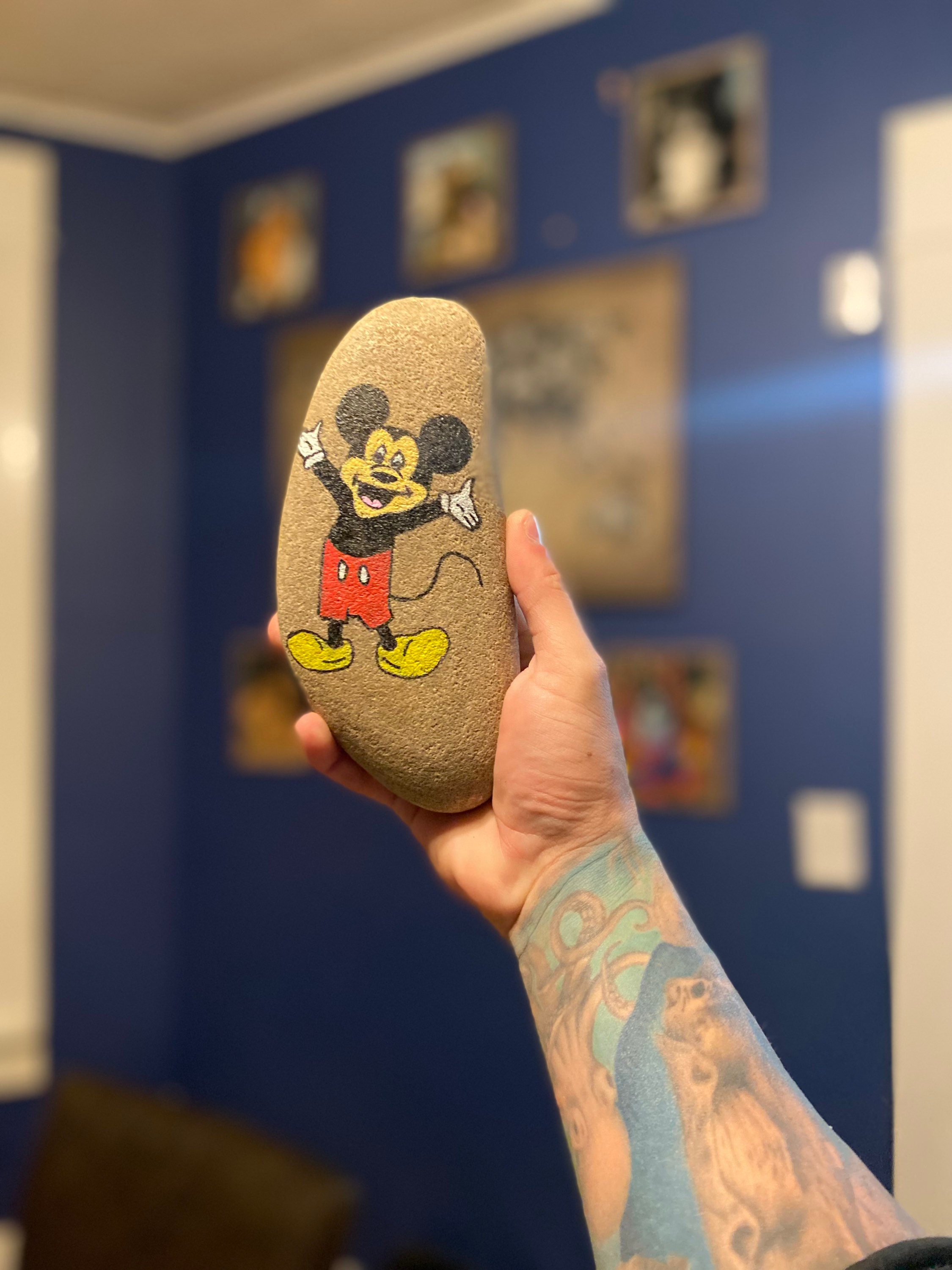 Mickey Mouse Painted Rock - Etsy