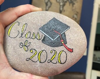 Graduation Painted Rock - Etsy