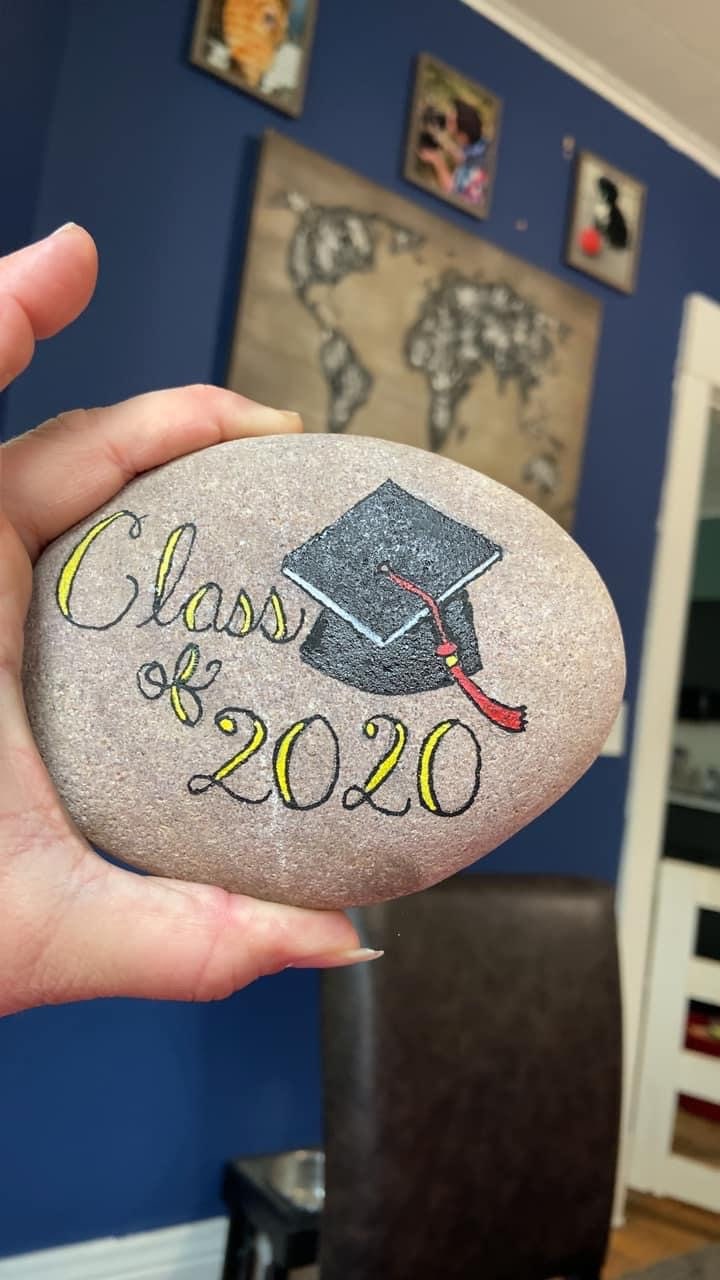 Graduation Painted Rock - Etsy
