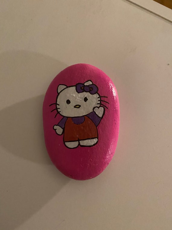 Hello Kitty Painted Rock | Etsy