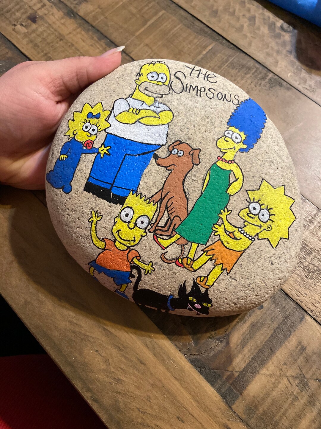Simpsons Painted Rock - Etsy