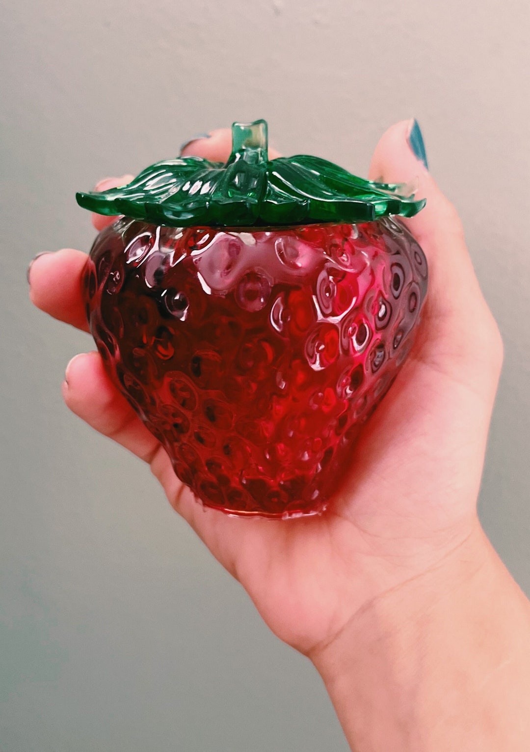 Little Strawberry Jar, Trinket Jar, Cottagecore Decor, Fairy Decor ...