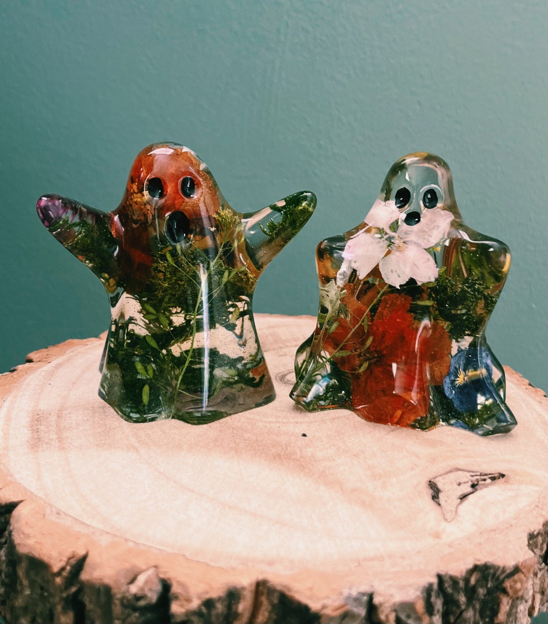 Flower Ghosts, Colorful Ghost, Spooky Ghost Decor, Ghost Trinket ...