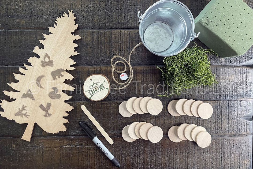 DIY Rustic Cabin Family Tree Kit, DIY Craft, Make Your Own Family Tree ...