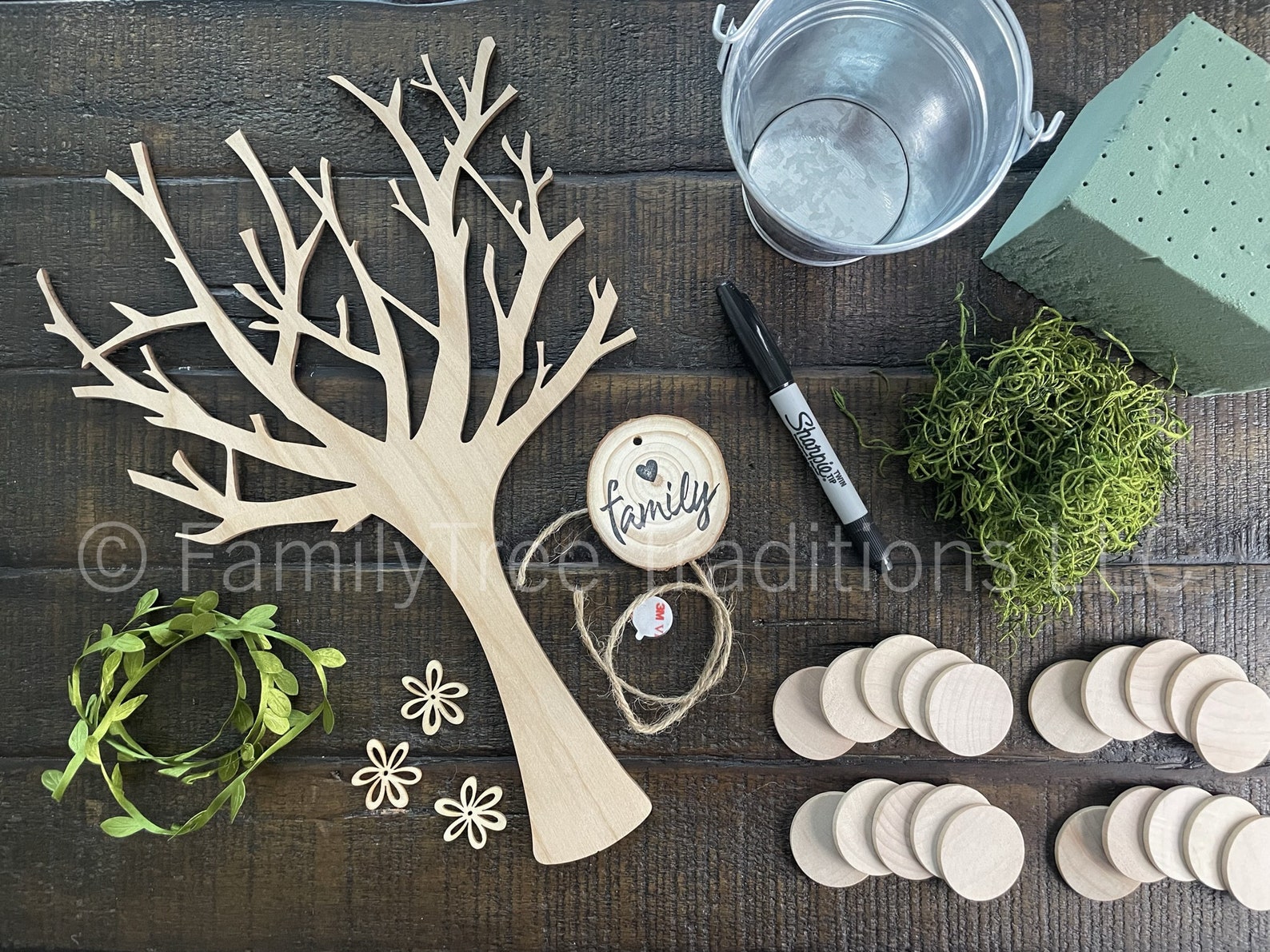 Family Tree Kit, Large Family Tree, Rustic, DIY Craft, Create Your Own ...