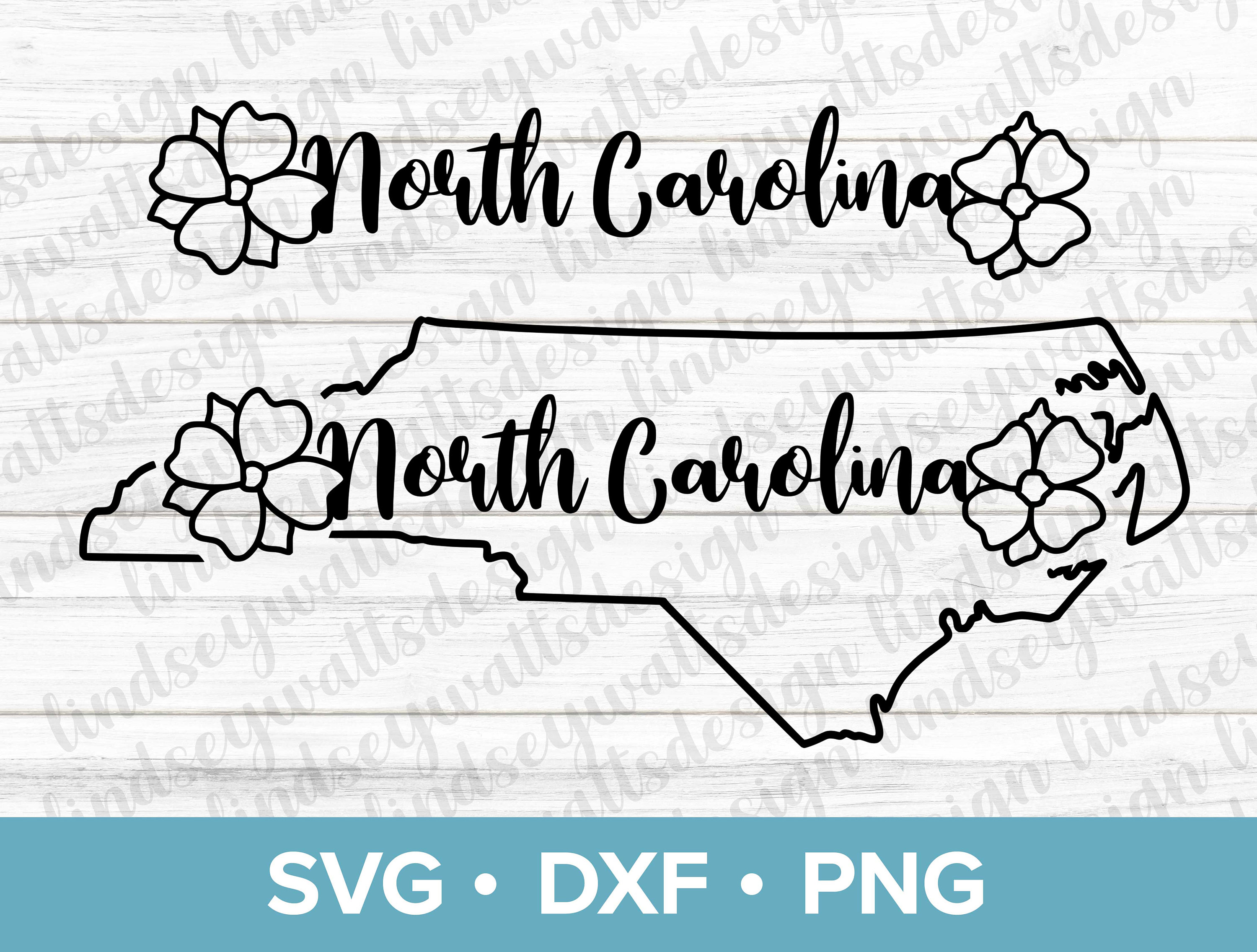 North Carolina Floral State SVG File SVG and DXF Digital - Etsy