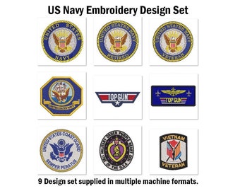 Navy Logo Embroidery Designs - Etsy