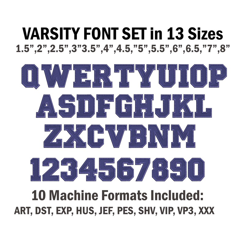 Varsity Embroidery Font - Etsy