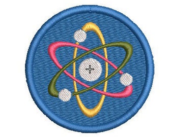 Atomic Embroidery Design | Etsy