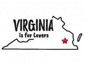 Virginia Embroidery Design - Etsy