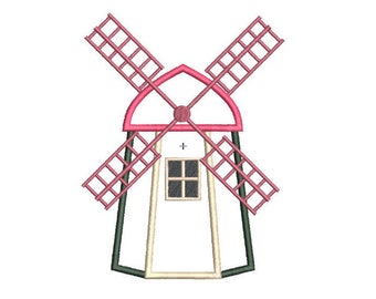 Windmill Embroidery | Etsy