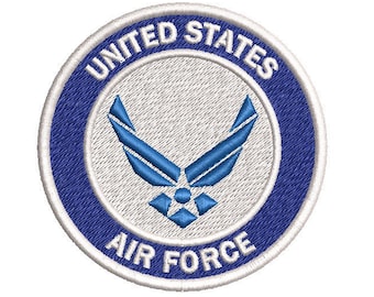 USAF Inspired Embroidery Machine Design in 4 Sizes to Fit 4 X 4 and 5 X ...