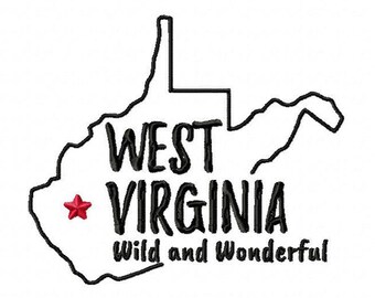 West Virginia Embroidery - Etsy