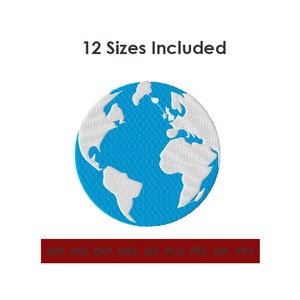 Earth Embroidery Design in 12 Sizes - Instant Download - Etsy