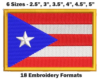 Puerto Rico Flag Frog Embroidery Design for Embroidery - Etsy