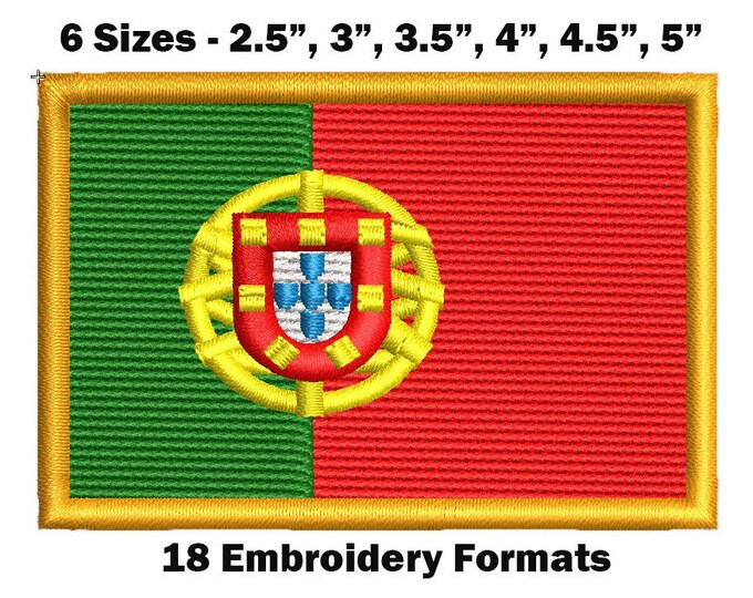 Portugal National Flag Embroidery Design Download - Etsy